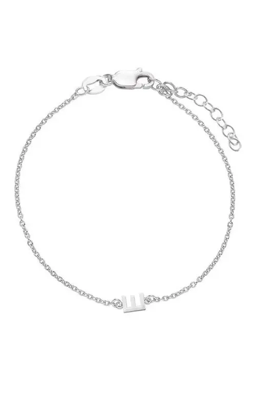 OAK & LUNA Inez Initial Bracelet/anklet In Sterling Silver - Letter E