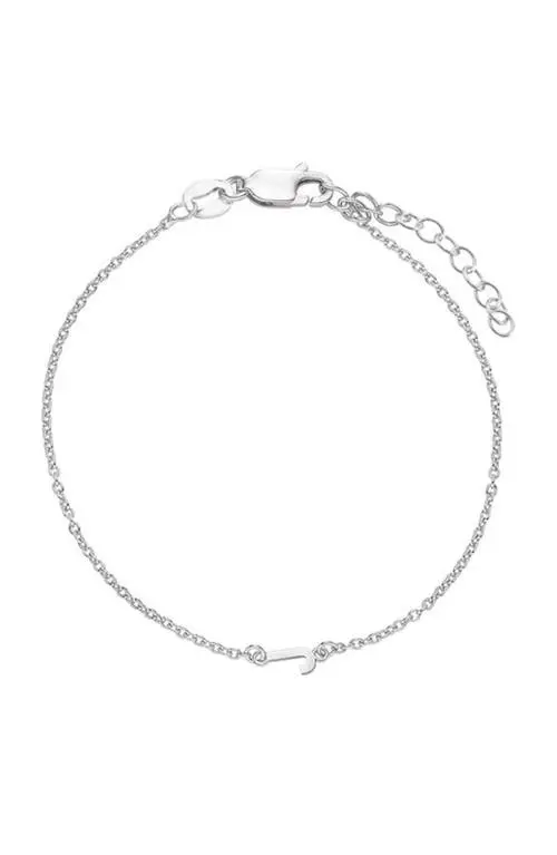 OAK & LUNA Inez Initial Bracelet/anklet In Sterling Silver - Letter J