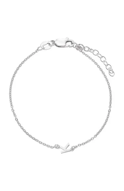 OAK & LUNA Inez Initial Bracelet/anklet In Sterling Silver - Letter K