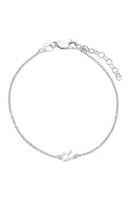 OAK & LUNA Inez Initial Bracelet/anklet In Sterling Silver - Letter R