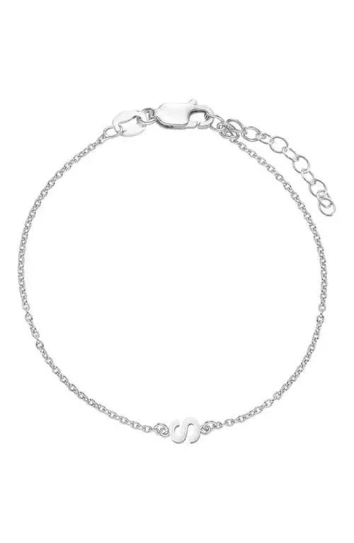 OAK & LUNA Inez Initial Bracelet/anklet In Sterling Silver - Letter S