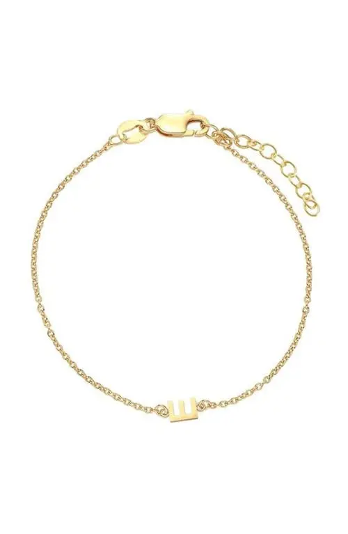OAK & LUNA Inez Initial Bracelet/anklet In 18k Gold Plated Sterling Silver - Letter E