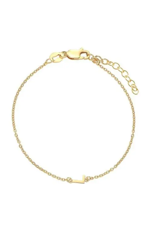 OAK & LUNA Inez Initial Bracelet/anklet In 18k Gold Plated Sterling Silver - Letter L