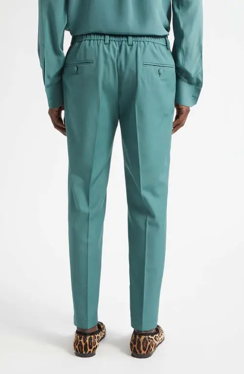 Dolce & Gabbana Cavallo Flat Front Wool Slim Pants - Verde 3