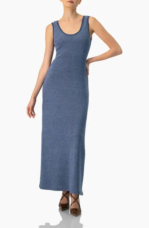 IVONNE Scoop Neck Long Dress - Blue