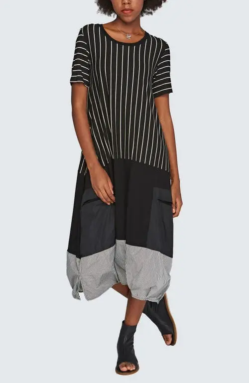 LUUKAA Striped Viscose Jersey Maxi Dress