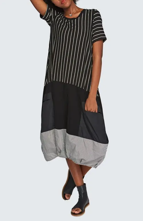 LUUKAA Striped Viscose Jersey Maxi Dress