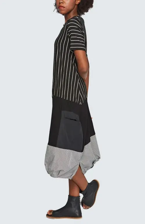 LUUKAA Striped Viscose Jersey Maxi Dress