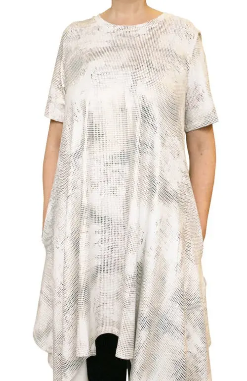 LUUKAA Iris Printed Cotton Jersey Dress - Ecru