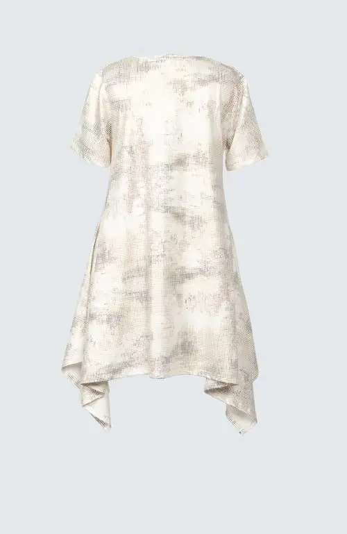 LUUKAA Iris Printed Cotton Jersey Dress - Ecru
