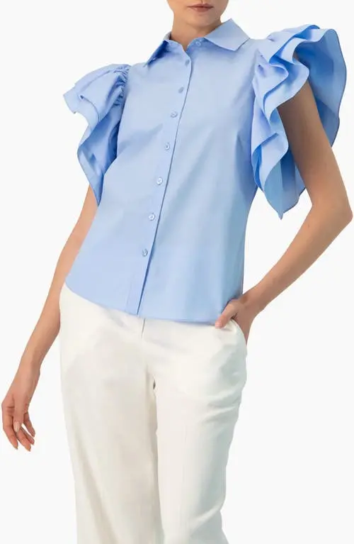 IVONNE Ruffled Sleeve Shirt