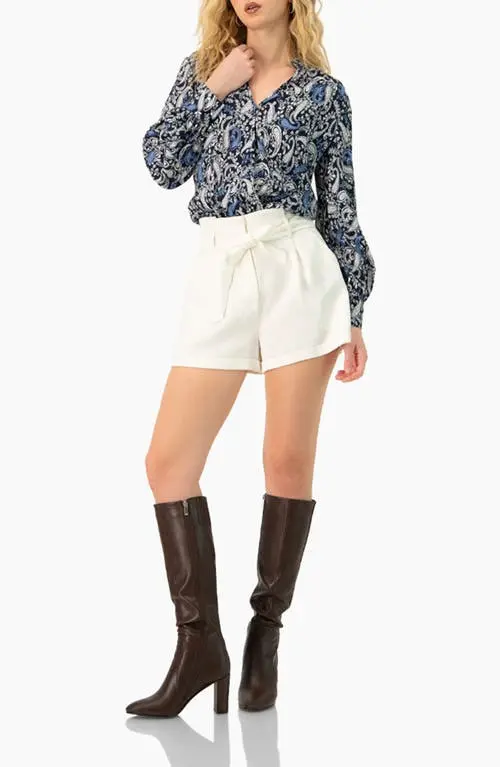 IVONNE Paisley Print V-neck Blouse