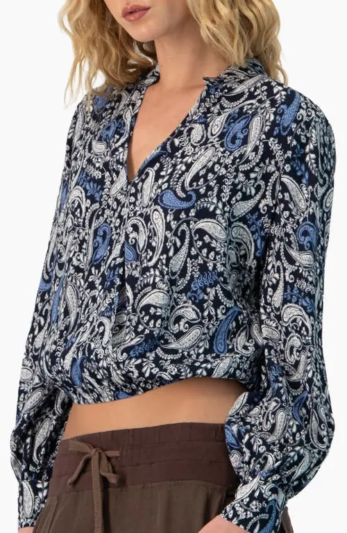 IVONNE Paisley Print V-neck Blouse