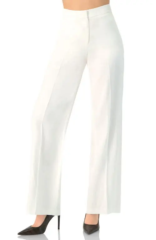 IVONNE Wide-leg Straight Cotton Pants - White