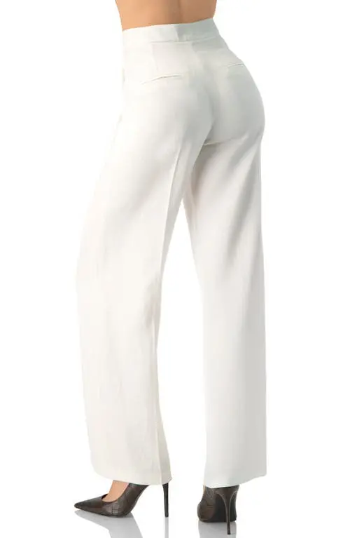 IVONNE Wide-leg Straight Cotton Pants - White
