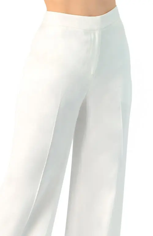 IVONNE Wide-leg Straight Cotton Pants - White