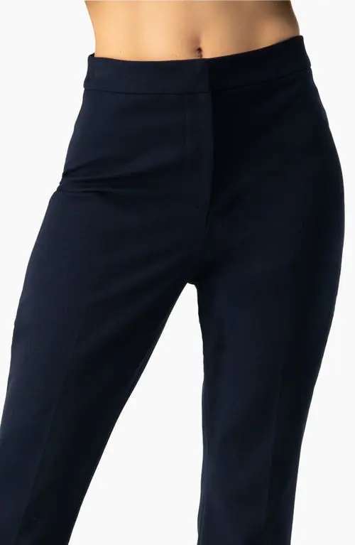 IVONNE Tailored Straight-leg Trousers - Navy Blue