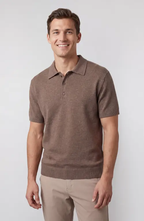 JACK ARCHER Legacy Resort Polo - Mocha Heather