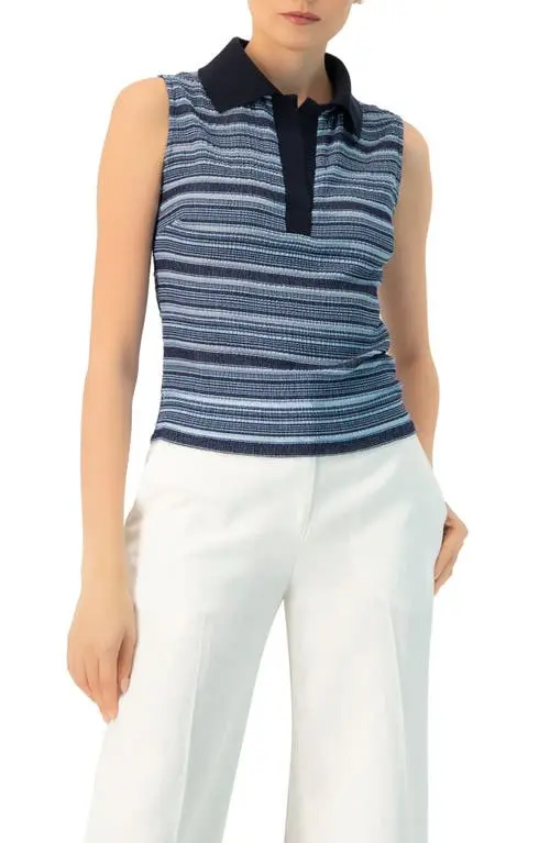 IVONNE Sleeveless Knitted Polo With Classic Collar