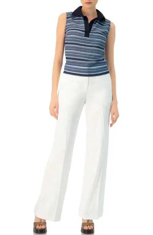 IVONNE Sleeveless Knitted Polo With Classic Collar