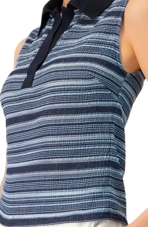IVONNE Sleeveless Knitted Polo With Classic Collar