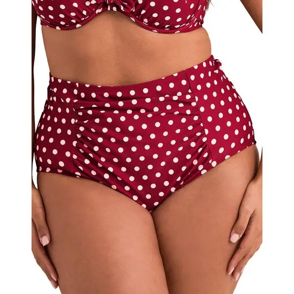 ADORE ME Shelbie High-waist Bikini Bottom - Dot Red