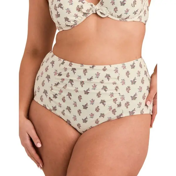 ADORE ME Shelbie High-waist Bikini Bottom - Floral Beige