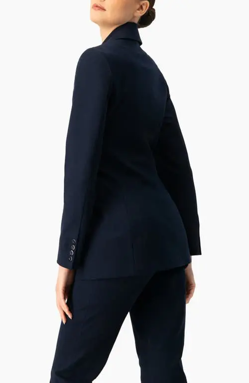 IVONNE Single-button Blazer - Navy Blue