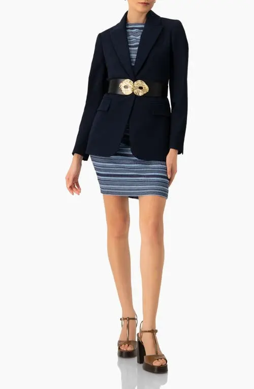 IVONNE Single-button Blazer - Navy Blue