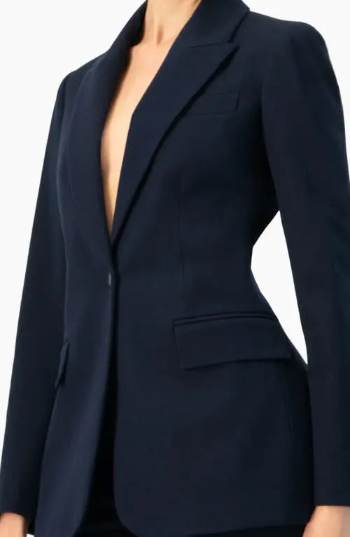 IVONNE Single-button Blazer - Navy Blue
