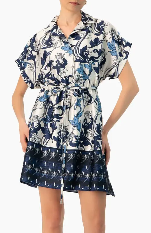 IVONNE Floral Printed Mini Dress With Dropped Sleeves