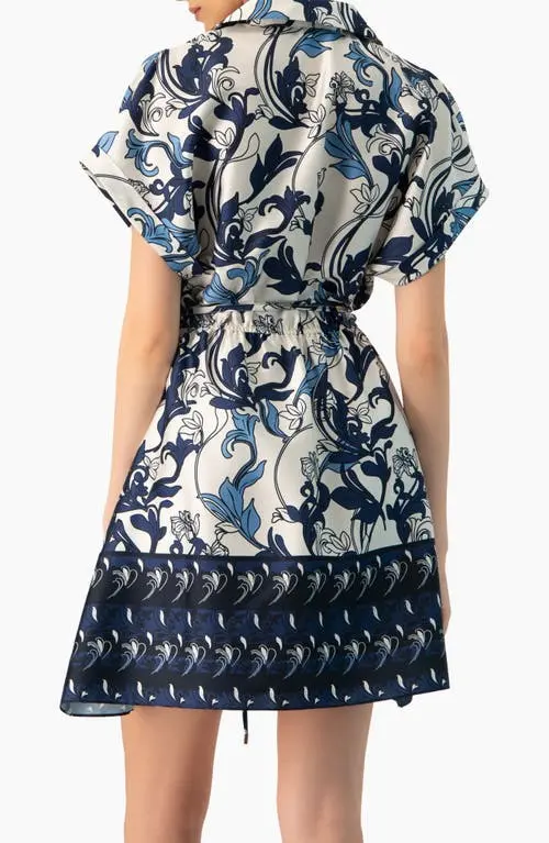 IVONNE Floral Printed Mini Dress With Dropped Sleeves