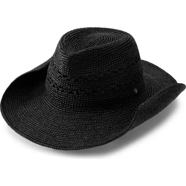 Helen Kaminski Gwen Raffia Cowboy Hat - Charcoal