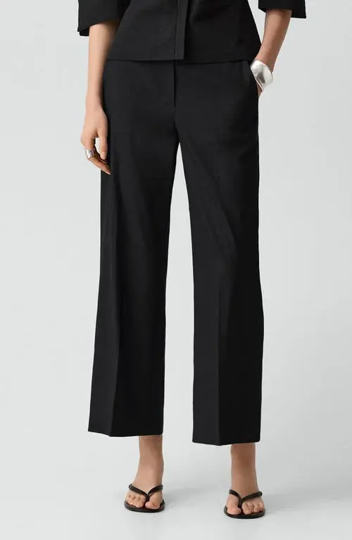 Theory Classic Straight-leg Good Linen Pants - Black