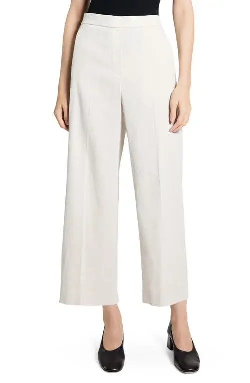 Theory Classic Straight-leg Good Linen Pants - White Clay