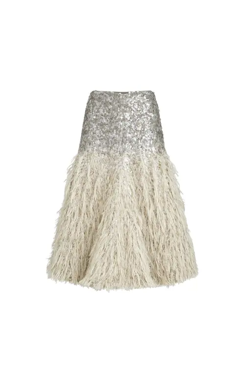 Brunello Cucinelli Dazzling Dégradé Skirt - Grey