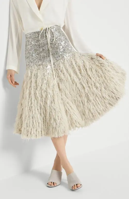 Brunello Cucinelli Dazzling Dégradé Skirt - Grey