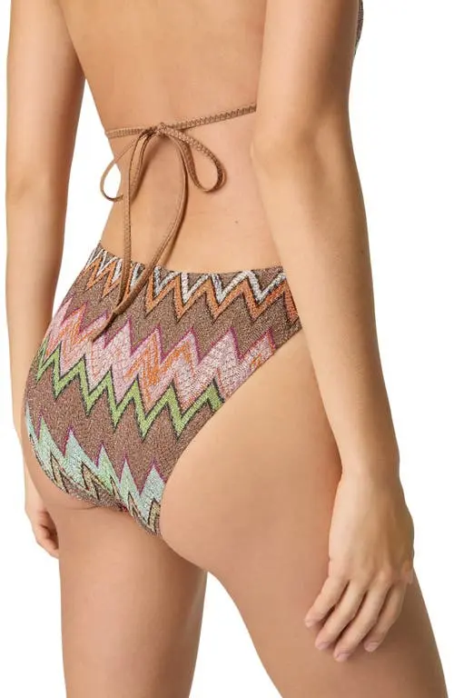 Missoni Lamé Viscose Macro Zigzag One-piece Swimsuit - Black & Multicoloured