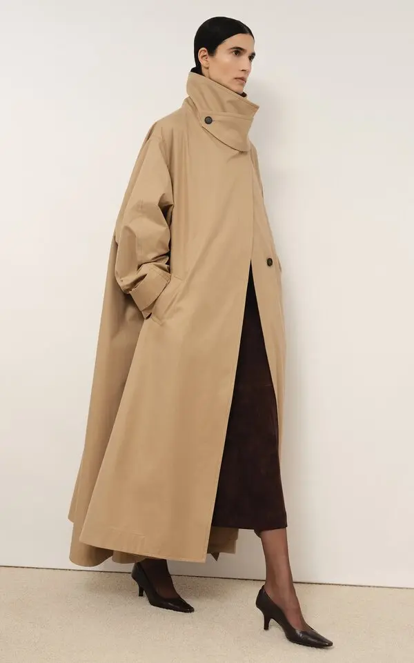 KALLMEYER Gabin Cotton Trench Coat - Khaki