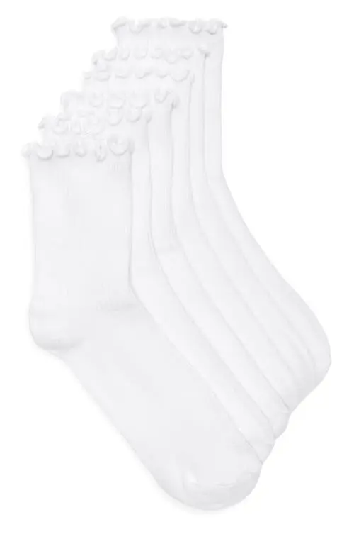 Bp. 3-pack Lettuce Edge Crew Socks - White