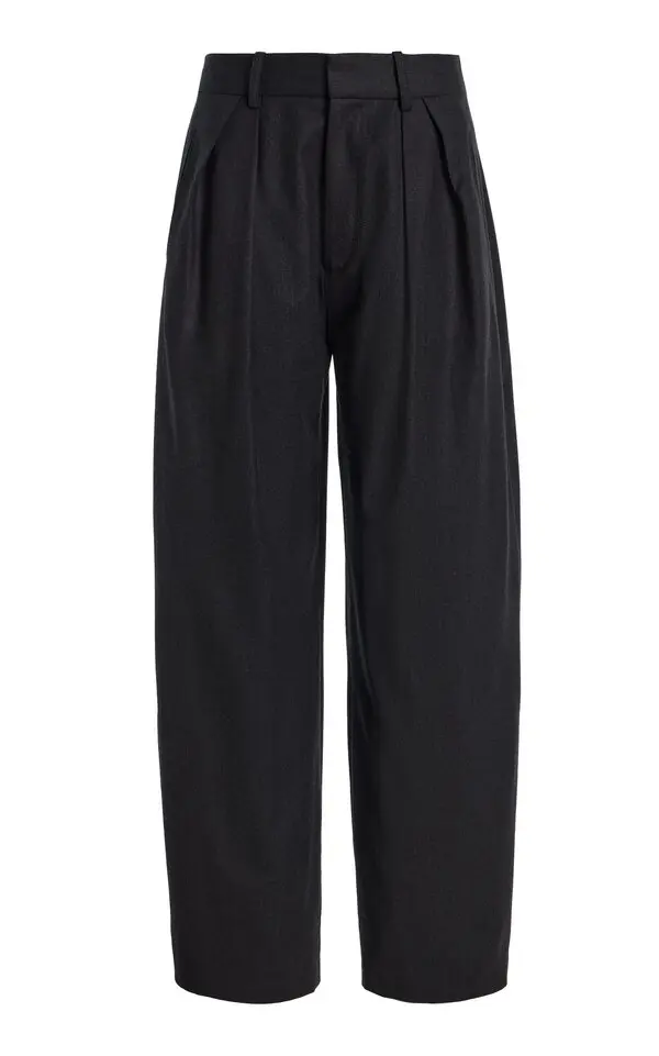 KALLMEYER Joel Wool-blend Pleated Trousers - Dark Wash