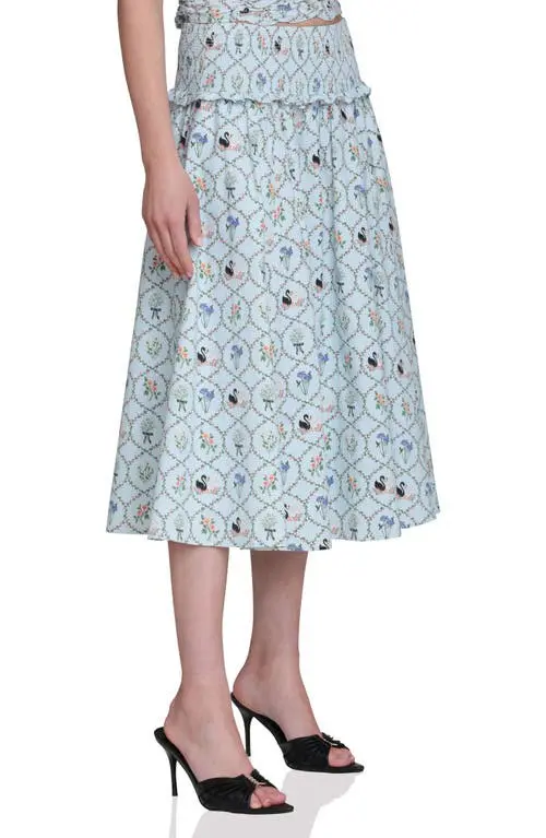 Avec Les Filles Smocked Waist Circle Skirt