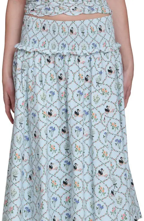 Avec Les Filles Smocked Waist Circle Skirt