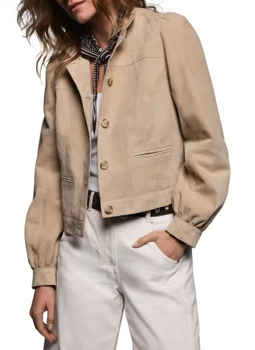 Mint Velvet Suede Puff Sleeve Jacket