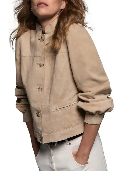 Mint Velvet Suede Puff Sleeve Jacket