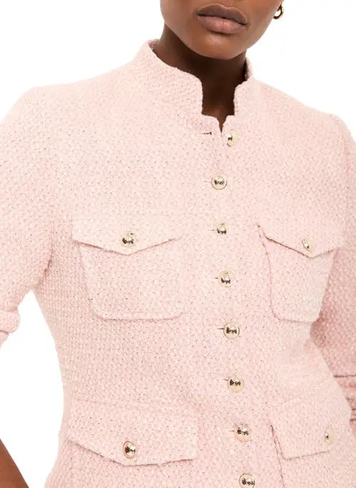 Mint Velvet Cotton-blend Bouclé Jacket - Light Pink