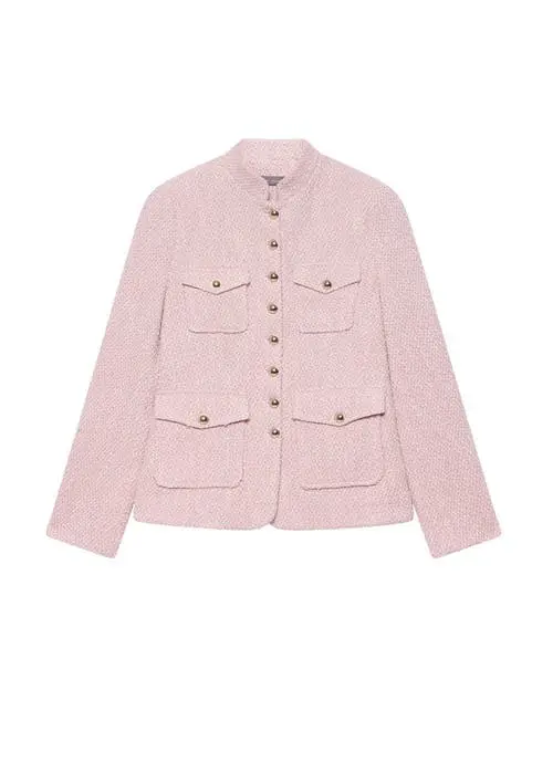 Mint Velvet Cotton-blend Bouclé Jacket - Light Pink