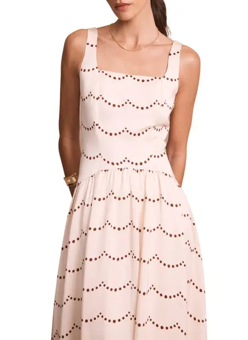 Mint Velvet Spot Print Midi Dress With Thin Straps