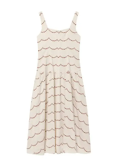 Mint Velvet Spot Print Midi Dress With Thin Straps