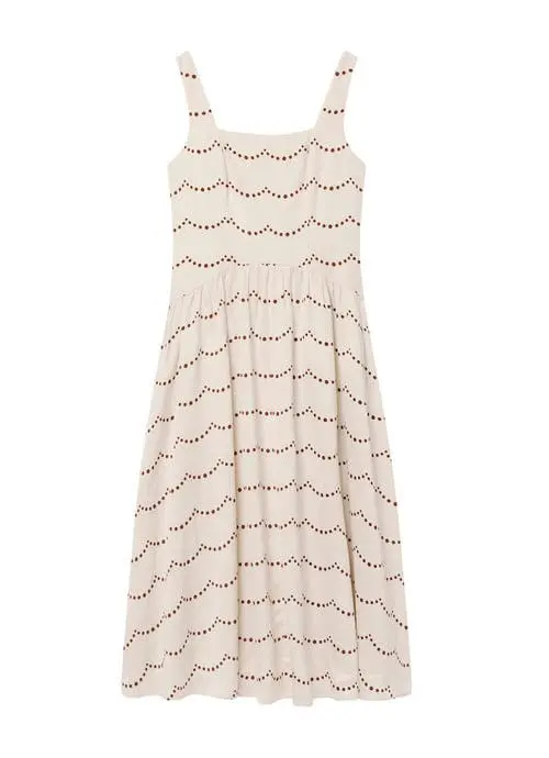 Mint Velvet Spot Print Midi Dress With Thin Straps